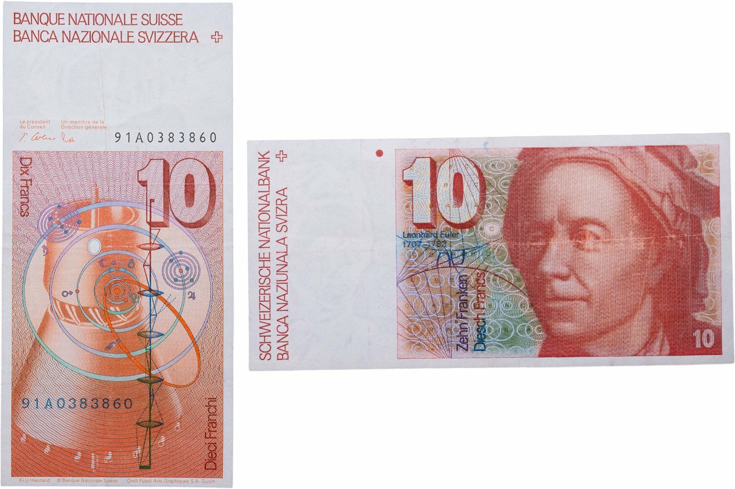 Швейцария 10 франков 1987