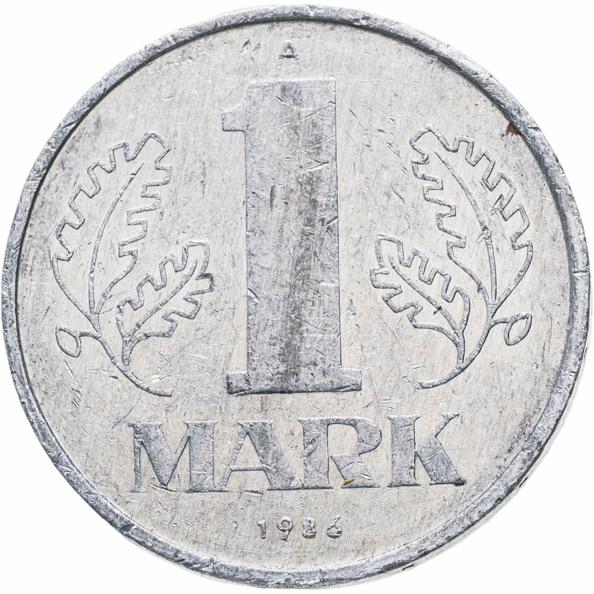 Германия ГДР 1 марка 1986, Алюминий, в сохранности VF