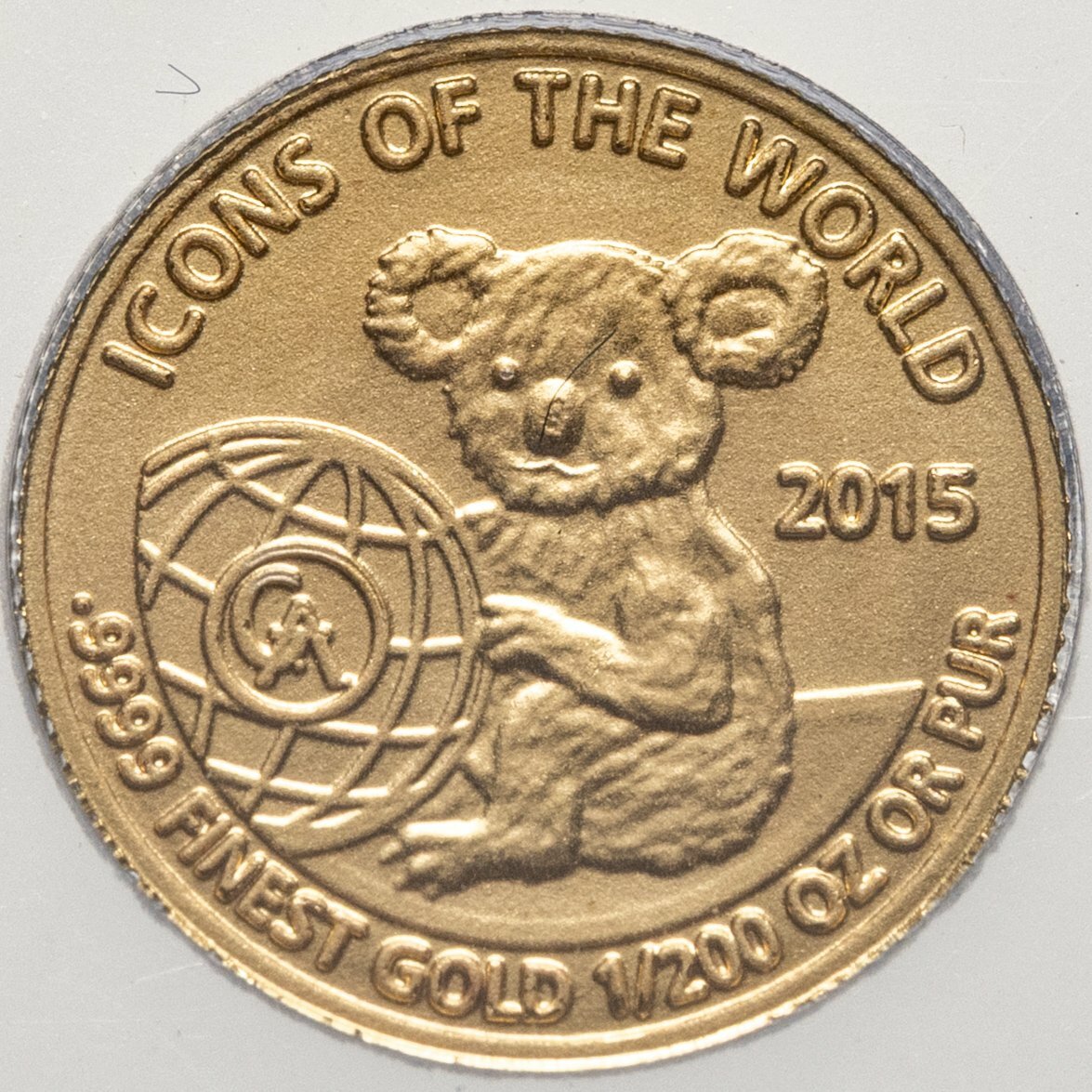 Руанда 10 франков 2015 Коала, Золото, в сохранности UNC