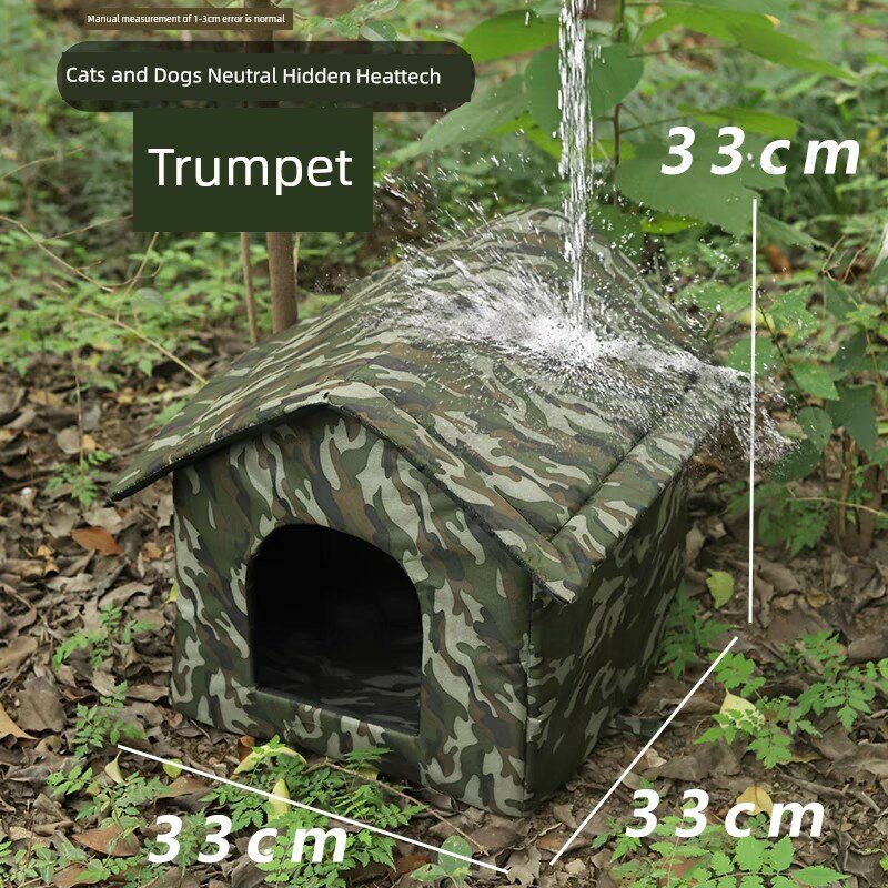 Уличный домик для бездомных кошек, подходит для зимы, водонепроницаемый, защищает от холодной погоды, теплый, на