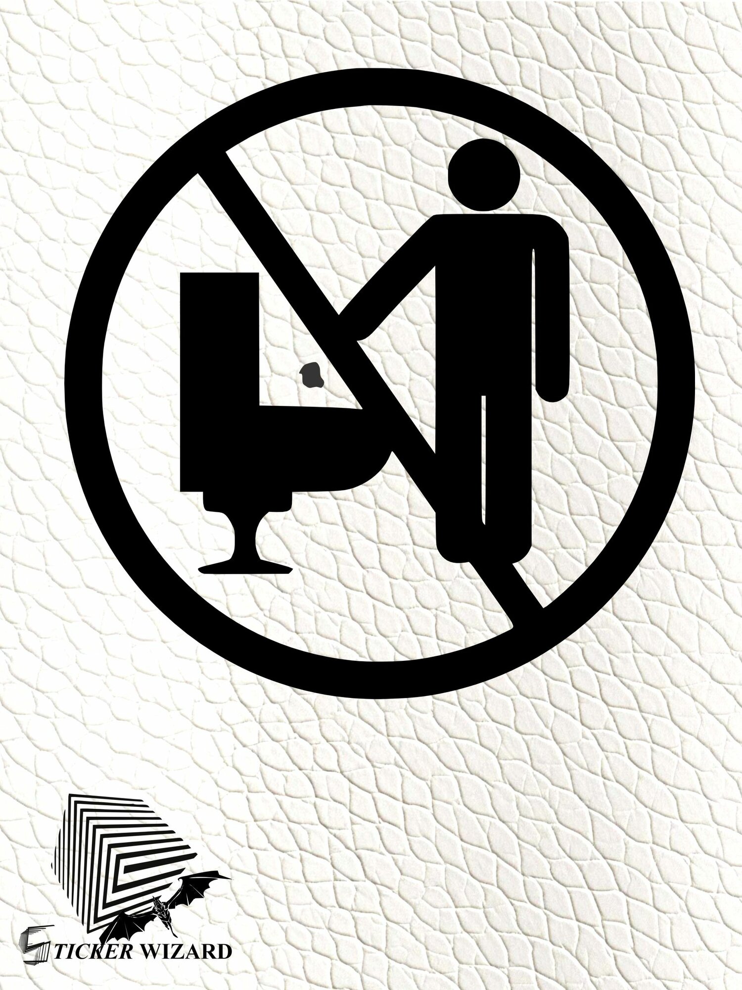 Наклейка виниловая на прозрачной основе (черная) "Не утилизировать предметы в унитаз"