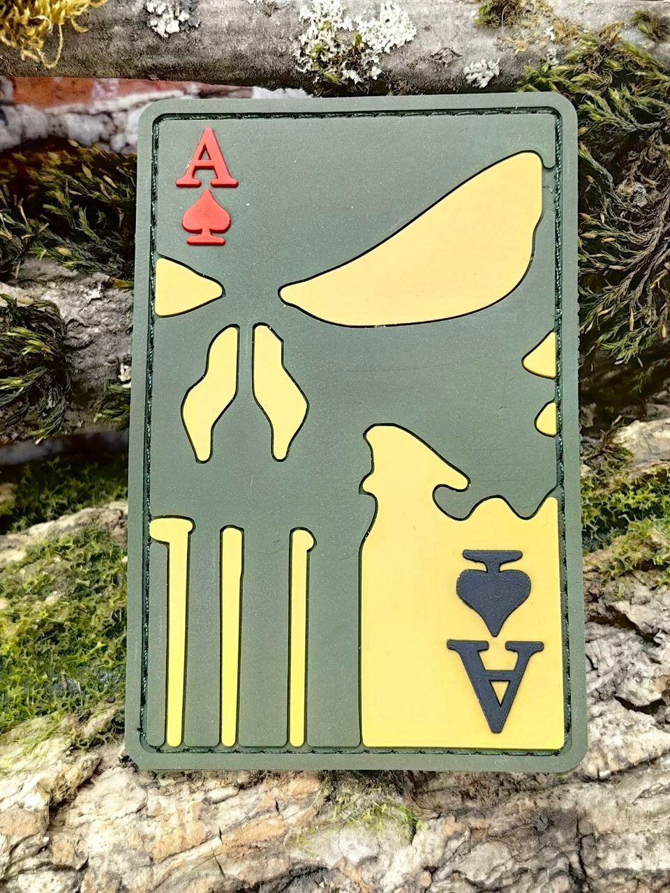 Нашивка-патч каратель ТУЗ ПИК 3D PVC 6х8,5 оливковая