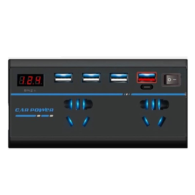 Автомобильное инверторное зарядное устройство универсальный многофункциональный преобразователь мощности от 12 В/24 В до 110 В /220 В