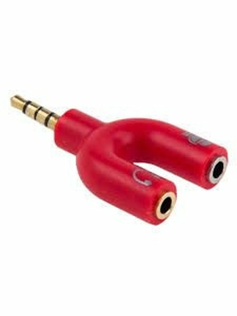 Переходник аудио 3,5 штекер - 2*3,5 гнездо, наушники+микрофон, 4pin