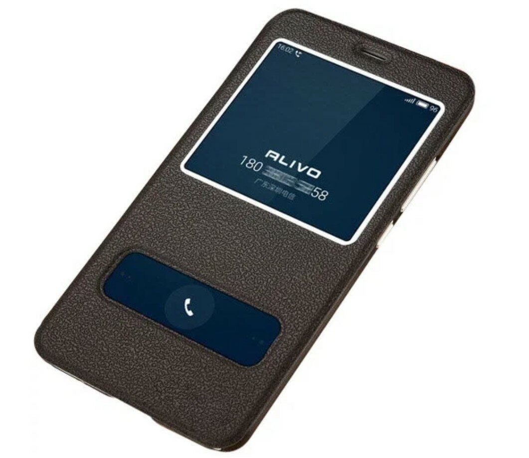 Чехол-книжка MyPads для Huawei Honor 9 Lite (LLD-AL00) с окошком для входящих вызовов и свайпом чёрный