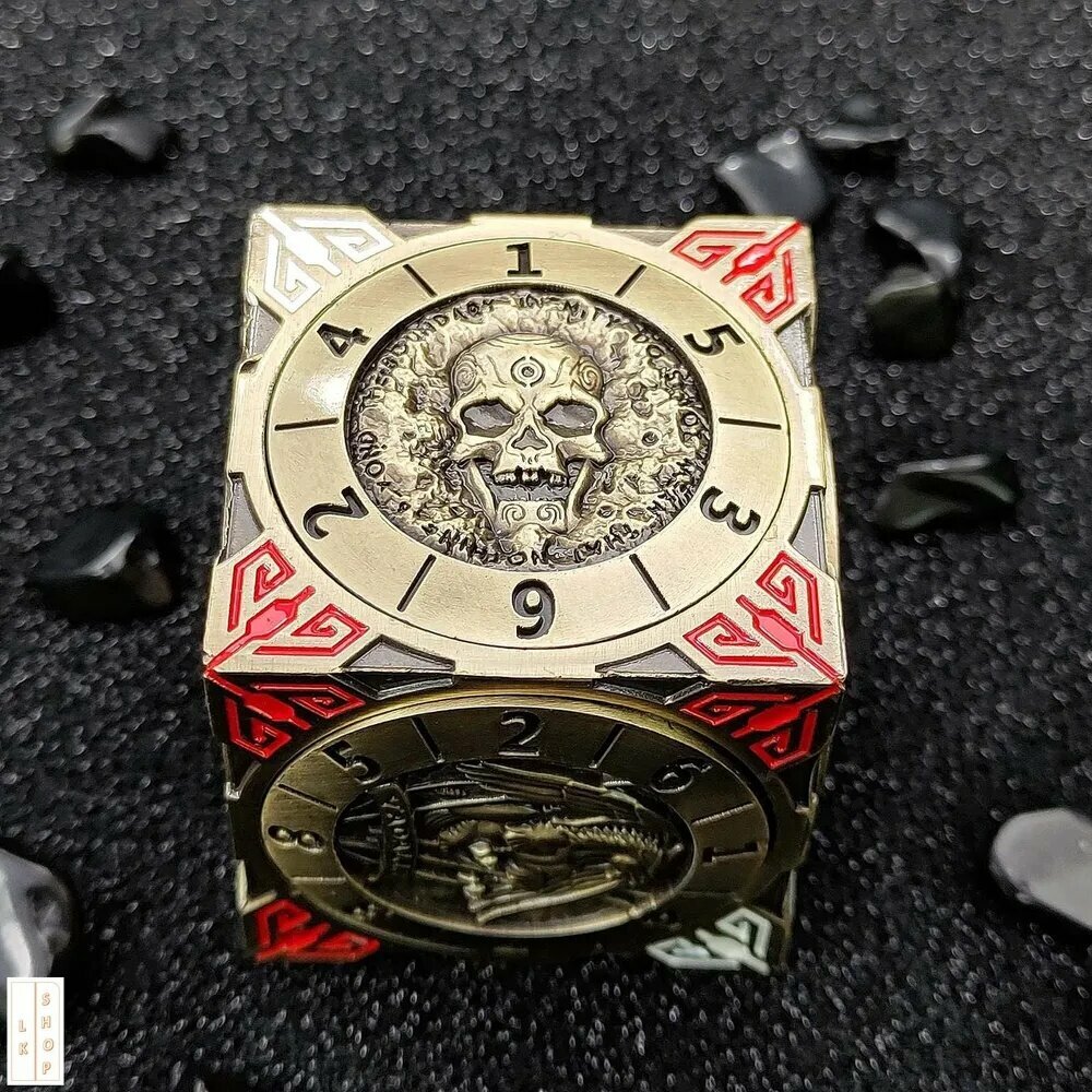 2025 Новые DND Spinner Dice, металлические кубики 7-в-1 с трехмерным облегчением для подземелий и подарков Dragons, многогранных ролевых игровых костей, аксессуаров RPG Fantasy D & D для DM & Player.