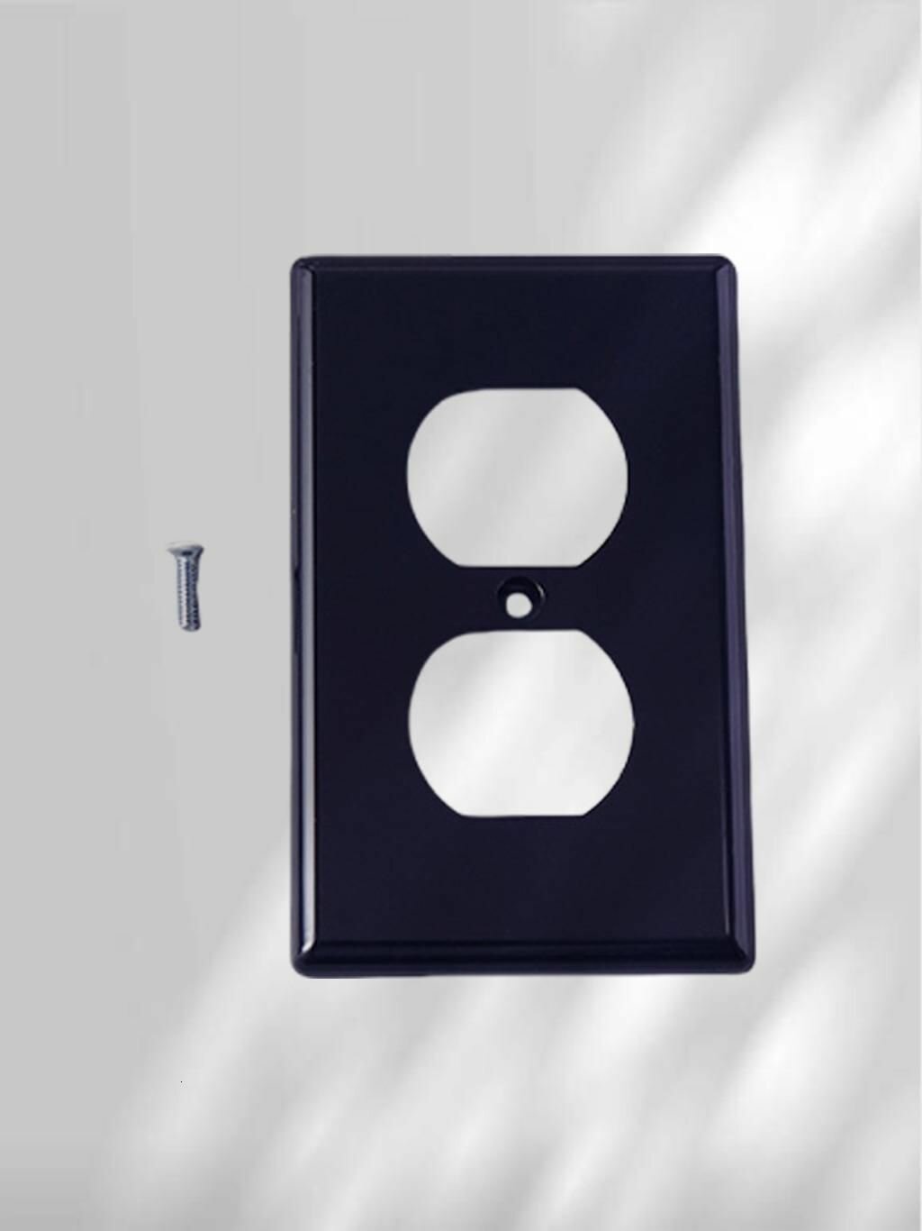 Крышки для розеток и выключателей, - Черный Стиль 1