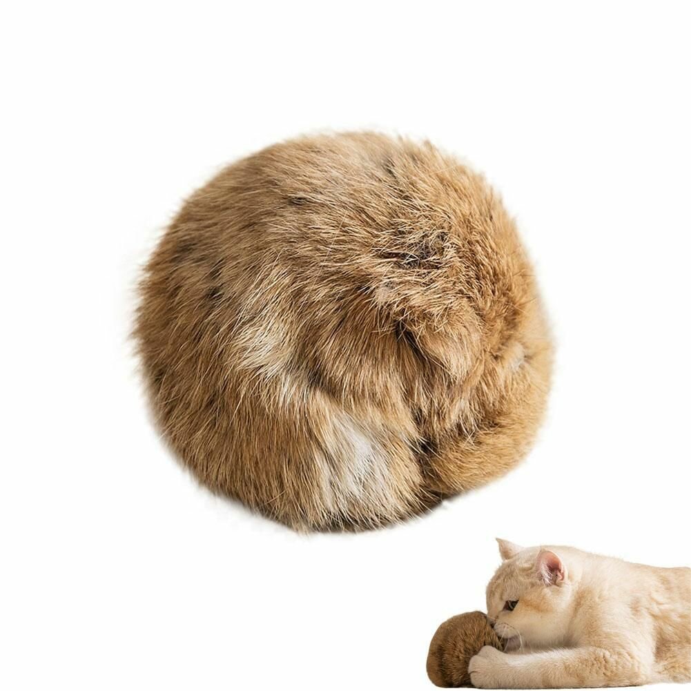 Ушка для кошек/ Мячик меховой из натурального кроличьего