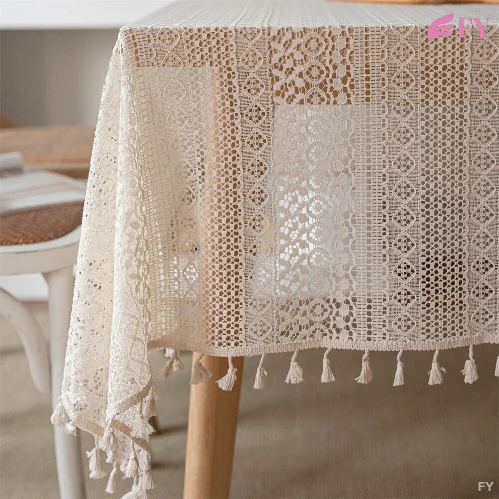 Clochef Ретро скатерть из полиэстера и хлопка, 1pc 150*220cm, Бежевый