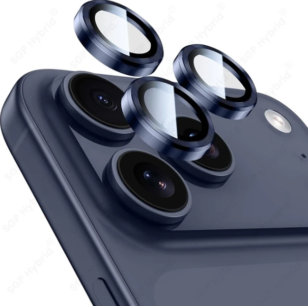 Защитное стекло, для камер Apple iPhone 17 Pro/Max, 3D, синее