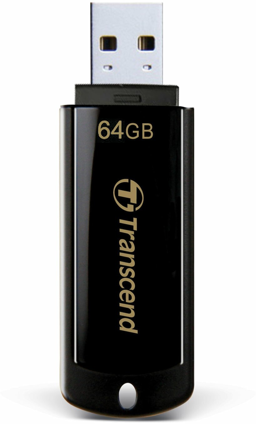 Флэш-диск 64GB TRANSCEND JetFlash 350 USB 2.0, черный, TS64GJF350