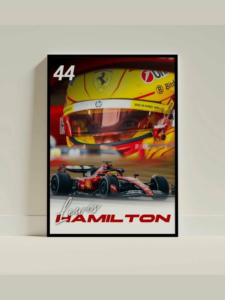 Lewis Hamilton Formula 1 Постер Хэмильтон формула 1 Феррари A3 42X29.7см Глянцевая фотопечатHu