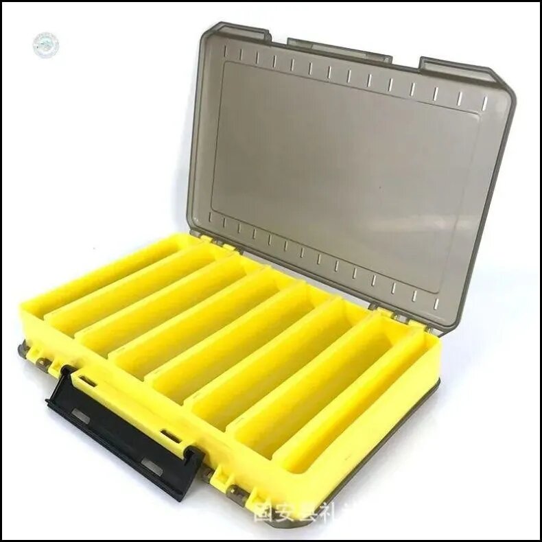 Двухсторонняя коробка-органайзер для воблеров и приманок 27 19 4.7 см с дренажными отверстиями, надежная и компактная