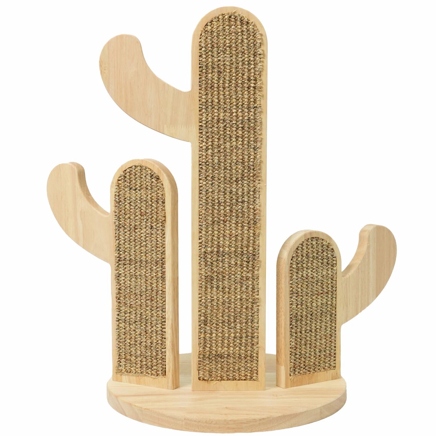 Когтеточка "Mr.Kranch", напольная, с кошачьей мятой, 3 яруса, бежевая