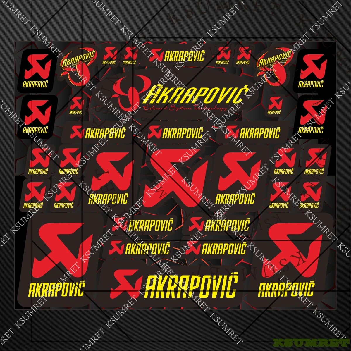 Для Akrapovic выхлопная наклейка мотоцикл наклейки логотип Yellow
