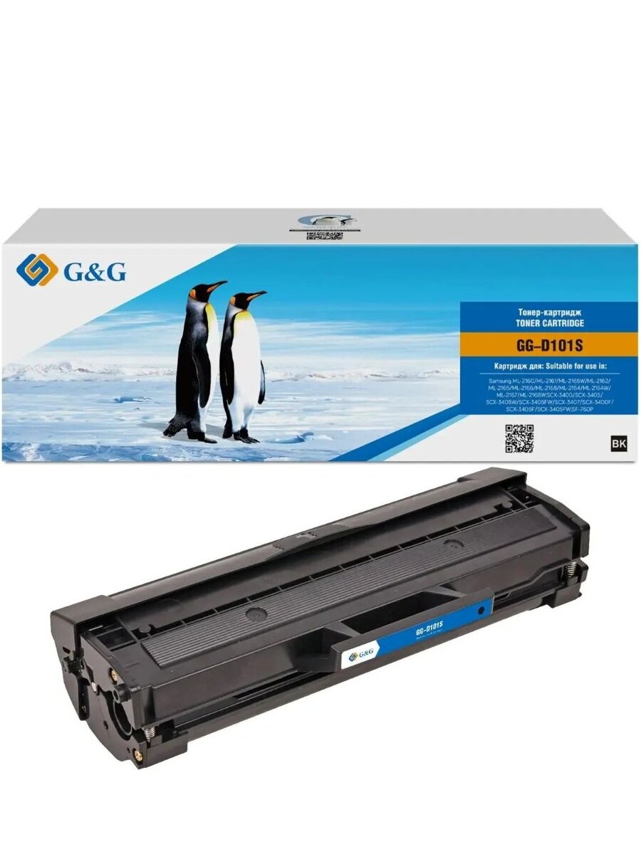 Картридж G&G GG-D101S, для лазерных принтеров Samsung, 1500 стр, черный