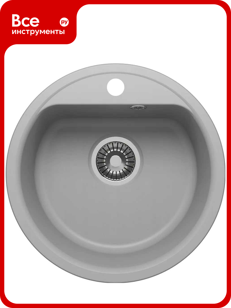 Кухонная мойка uperwood из искусственного камня UPD-101_круглая, цвет дым 391020205