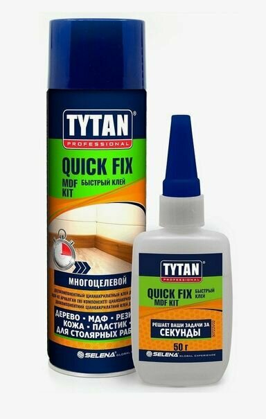 Клей монтажный Tytan Quick Fix двухкомпонентный цианакрилатный 200мл/50мл