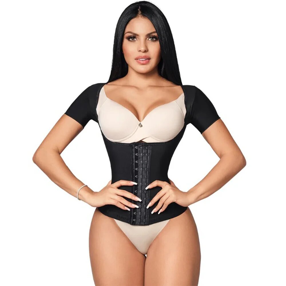 Черный корректирующий жилет с рукавами XXXL