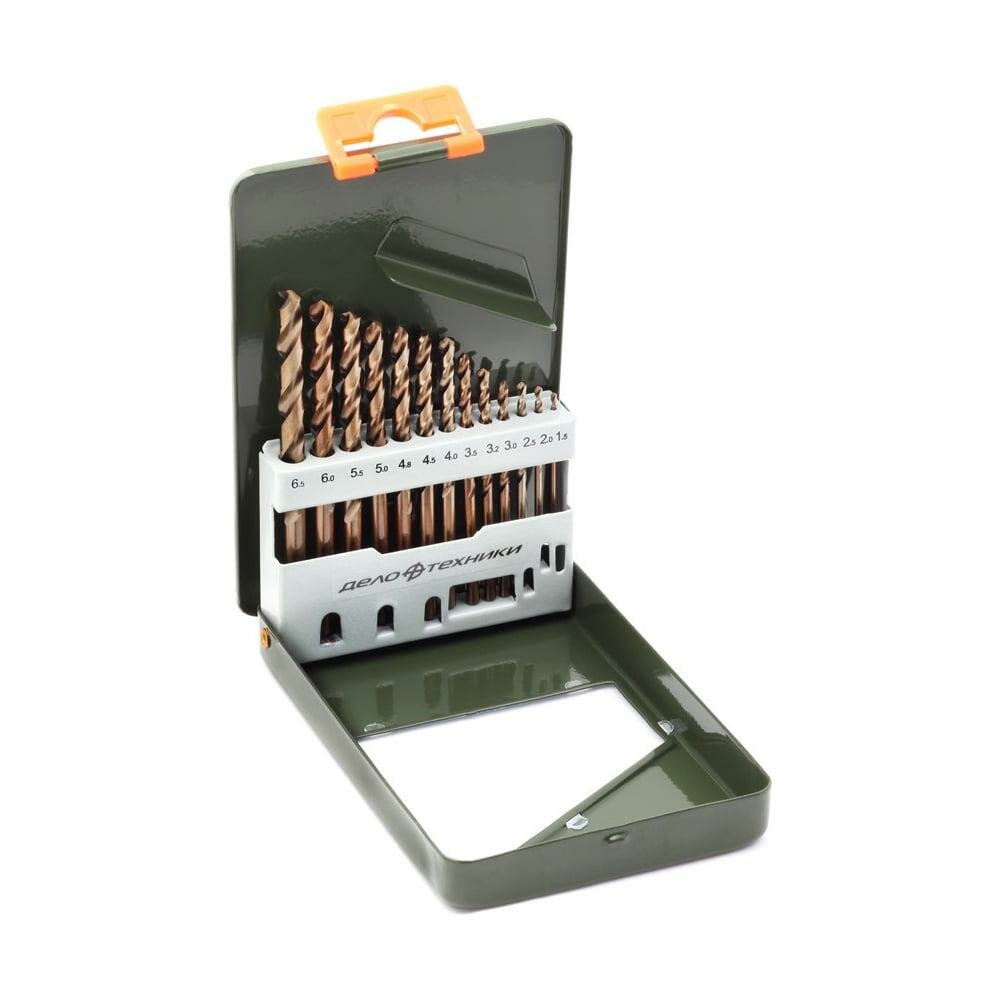 Набор сверл (13 шт; 1.5-6.5 мм; Cobalt 5%) по металлу Дело Техники 211213