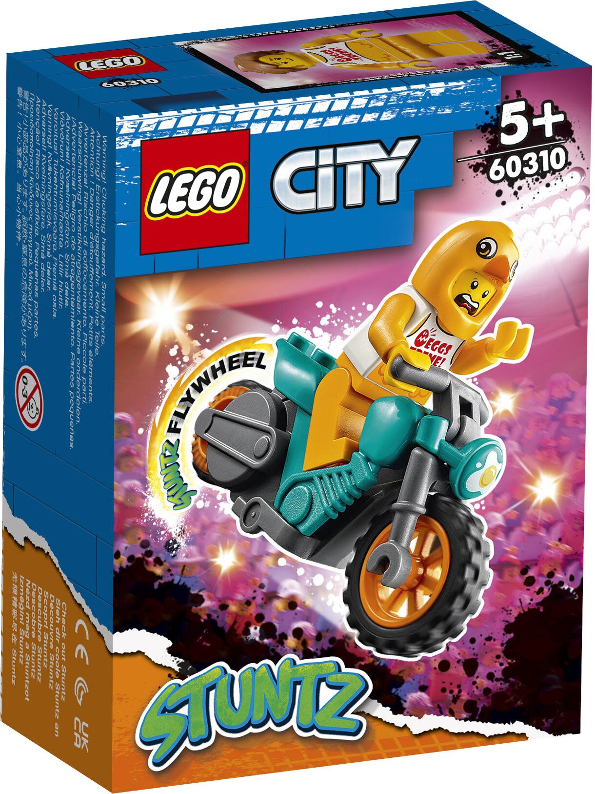 Конструктор LEGO City 60310 Трюковый мотоцикл с цыплёнком