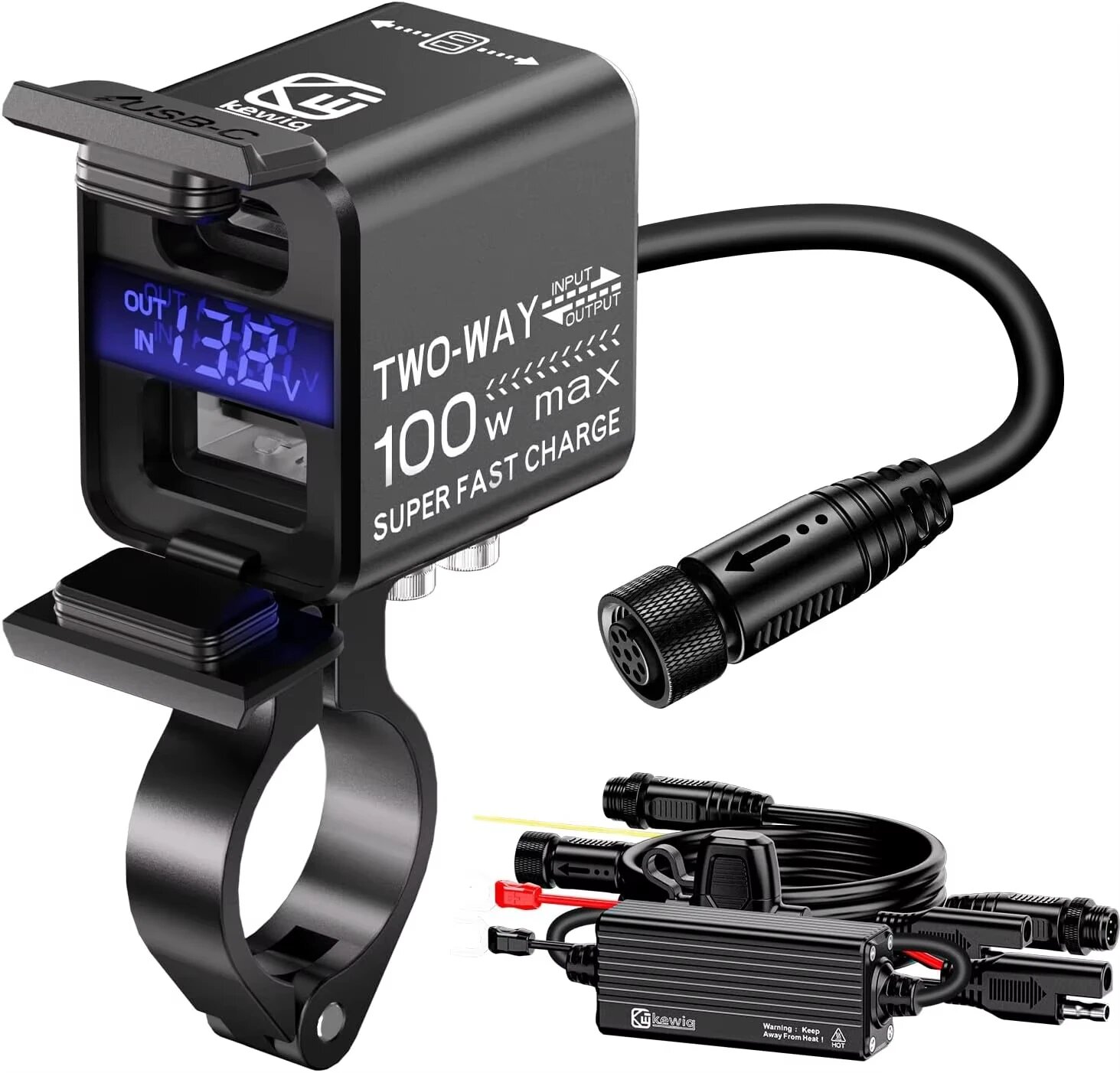 100 Вт PD Type C QC 3,0 водонепроницаемый вольтметр Super USB зарядное устройство для мотоциклетного аккумулятора и зарядное устройство для телефона 2-в-1 аксессуары для мотоциклов