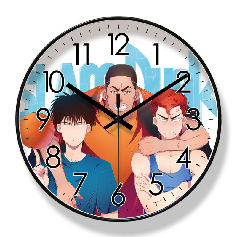 Горячая распродажа8063 Настенные часы для гостиной, часы Slam Dunk, бесшумные часы, настенные часы, современные бесшумные часы с длинным сроком службы батареи, кварцевые часы