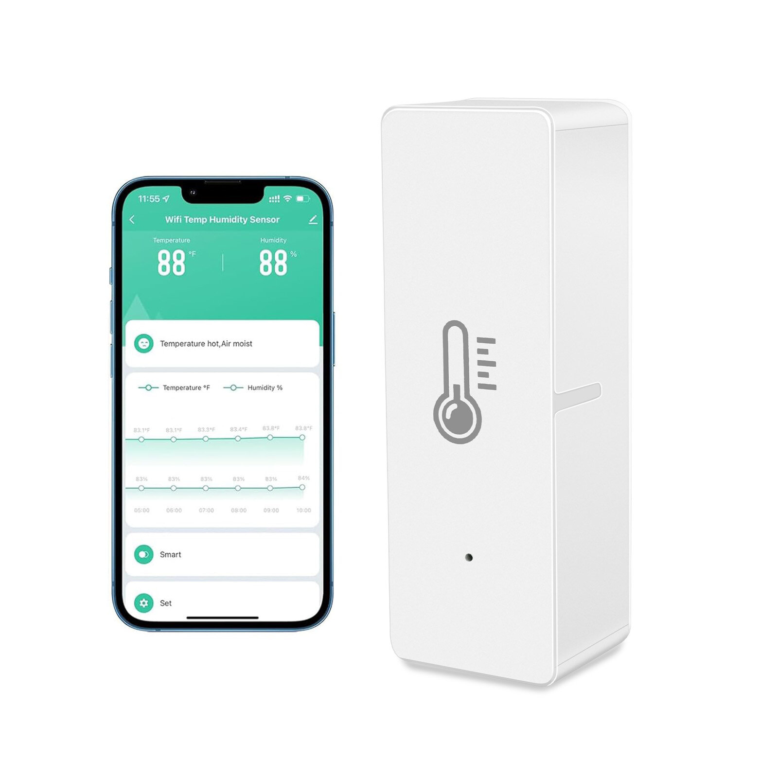 Датчик температуры влажности Jinvoo ZigBee 1.0, нужен шлюз, поддержка Home Assistant, Alexa, Google Assistant 2 штуки