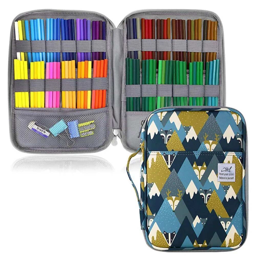 Эстетический школьный пенал DIANNY с 96 слотами для девочек Сумка-органайзер для канцелярских принадлежностей с 1-слойной молнией пеналы