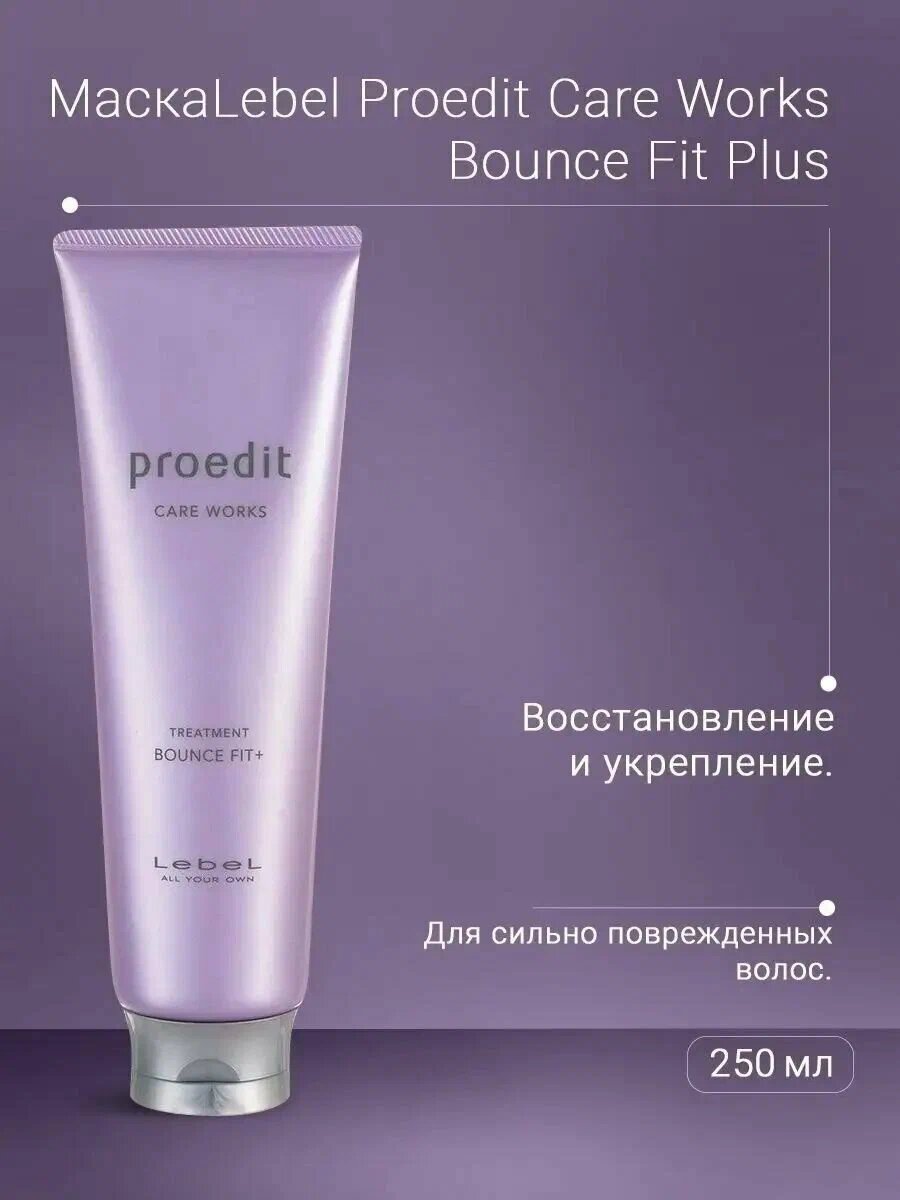 Lebel Proedit Care Works Treatment Bounce Fit Маска для мягких/очень поврежденных волос, 250 мл