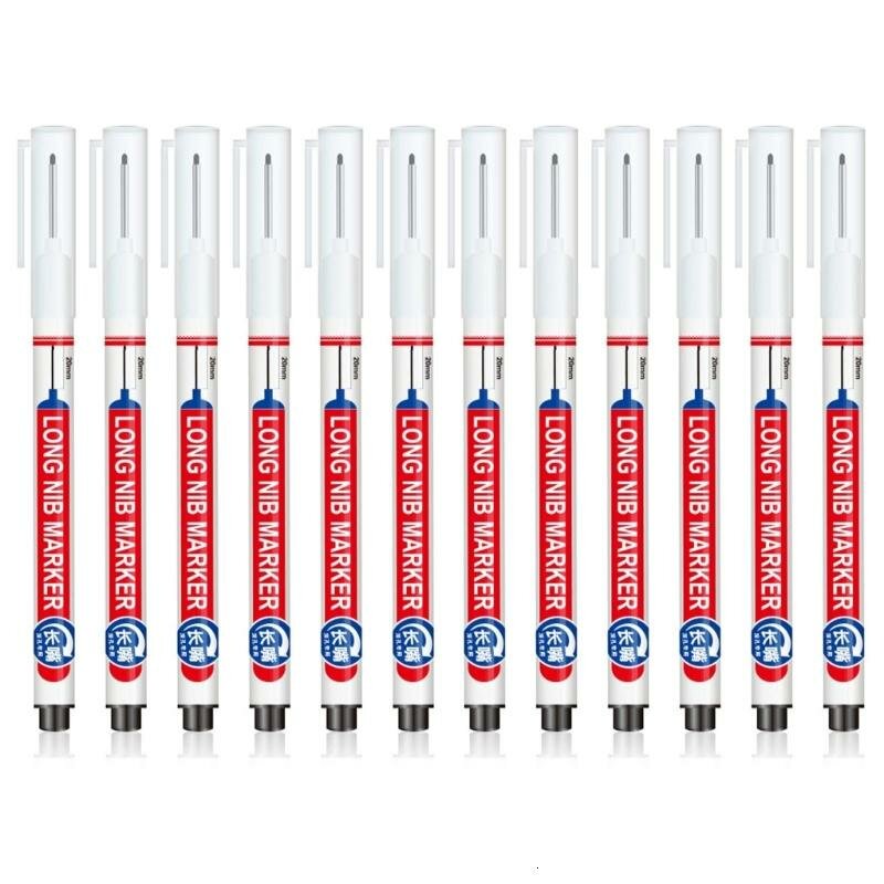 Маркеры-карандаши с длинным наконечником, 12 шт, Черный