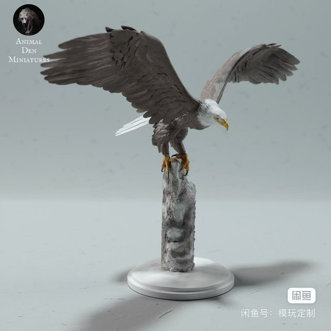 3D-печатная модель орла-хищника, стоящая, высокоточная раскрашенная игрушка