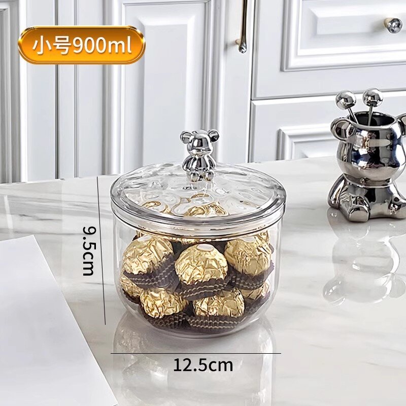 Прозрачная конфетница с герметичной крышкой, 900 мл — для свежести, порядка и стиля