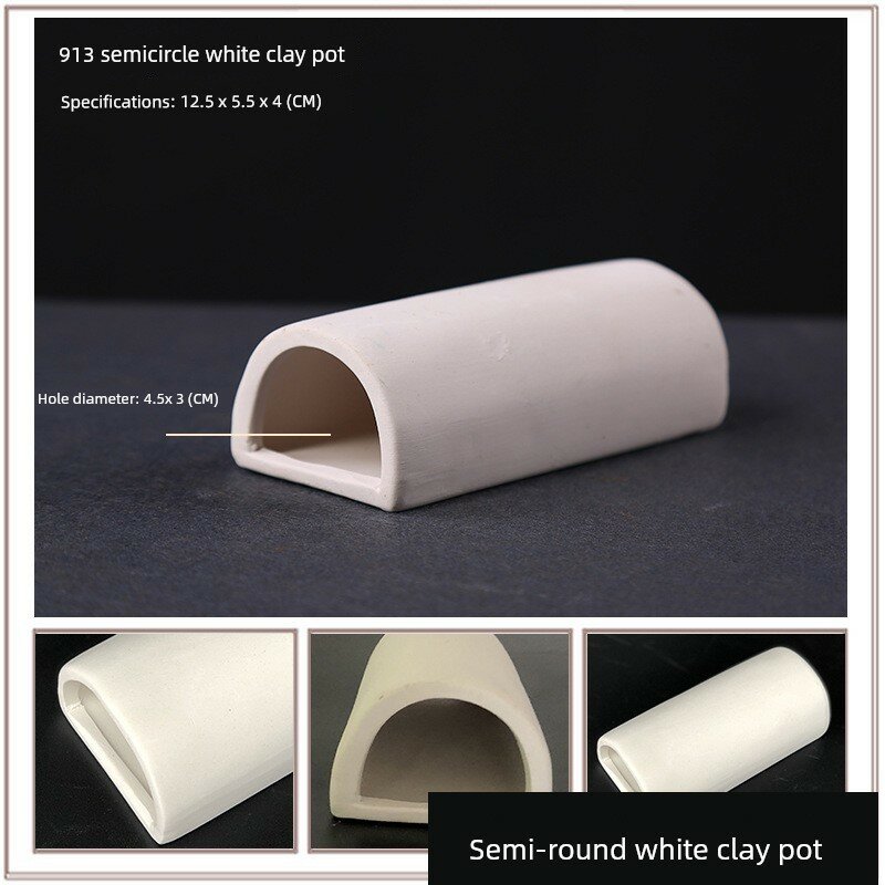 Полукруглый белый керамический укрытие для креветок в аквариуме, биотоп для размножения рыб