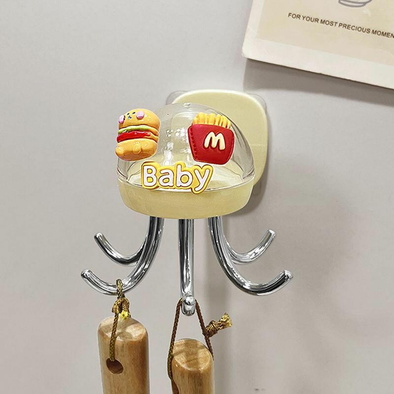 360-градусный вращающийся многофункциональный крючок для стен, милый крючок для сумки и ключей, без сверления, для хранения резинок для волос