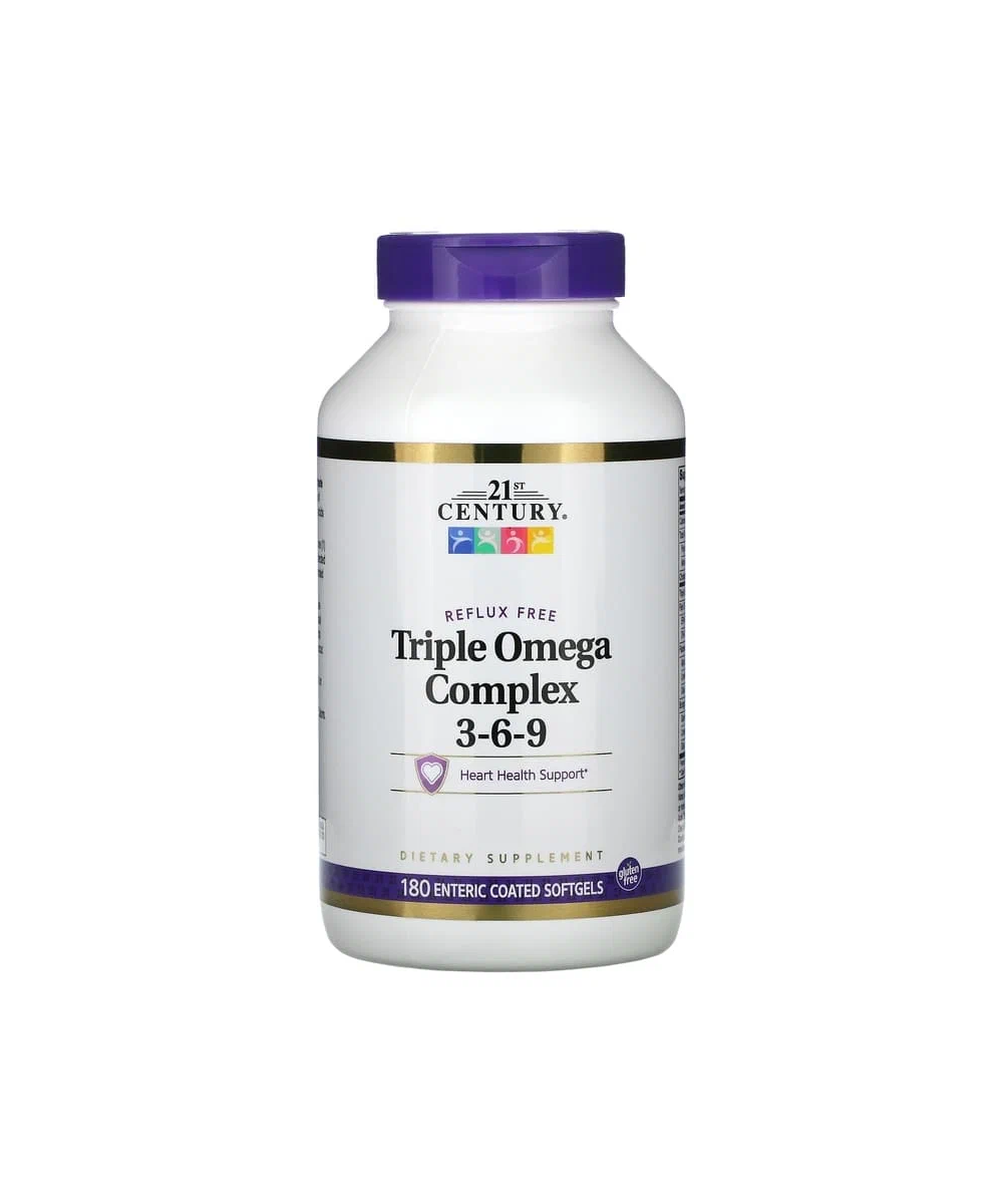 21st Century Triple Omega Complex 3-6-9, Тройной комплекс омега-3-6-9 180 гелевых капсул