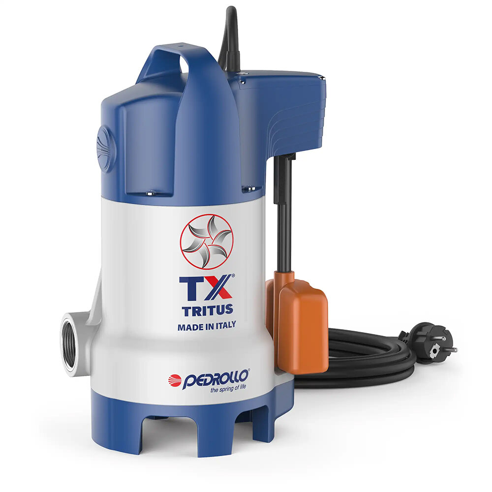 Насос фекальный Pedrollo TRITUS-TX (0,55 кВт, Qmax 5,4 м³/ч, Hmax 12 м, 1x220В, кабель 5 м)