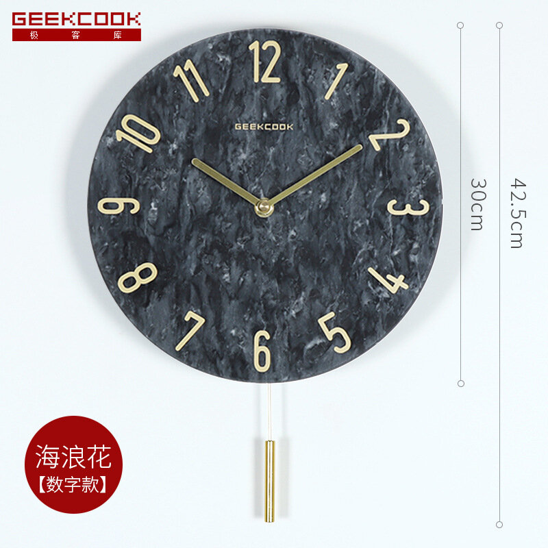 Настенные часы Geekcook "Мечтательные Дали", мраморный циферблат, 12", 6 шт