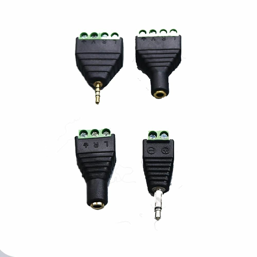 1 шт. 2,5/3,5 мм/6,3 мм RCA 3-4-контактный стерео TRRS аудио-видео штекер на 3-контактный 4-контактный винтовой клеммный разъем-адаптер