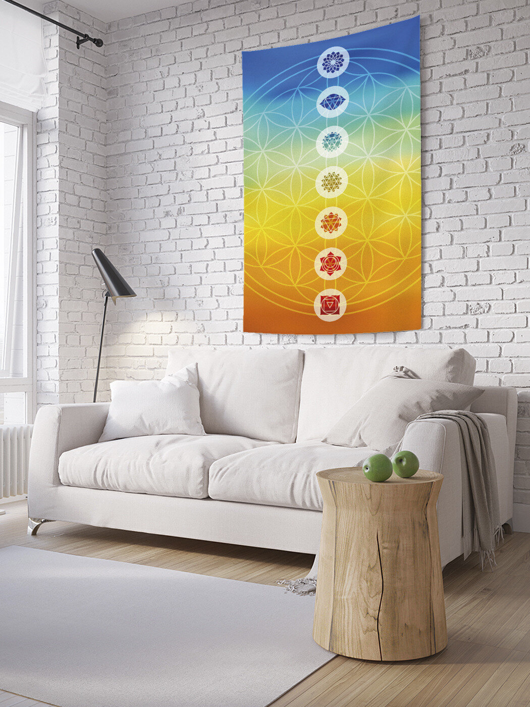 Вертикальное фотопанно на стену JoyArty "Семь чакр", из ткани, 100х150 см