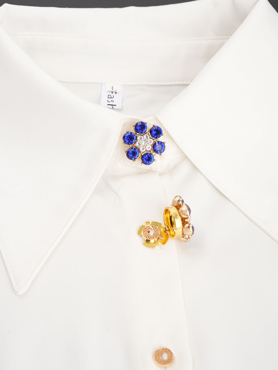 Накладки декоративные клипсы для пуговиц, Накладки на пуговицы, Аксессуары для одежды, Запонки со стразами 2 Шт