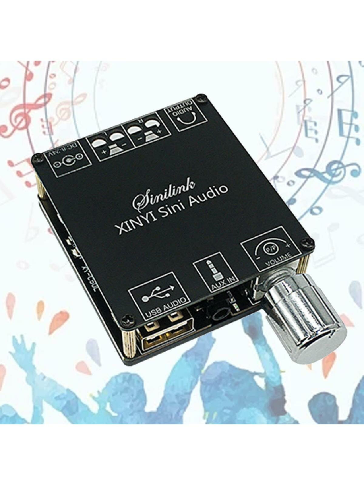 Цифровой усилитель мощности C50L stereo Bluetooth мощностью 50 Вт с двухканальной плавной настройкой на 360 градусов