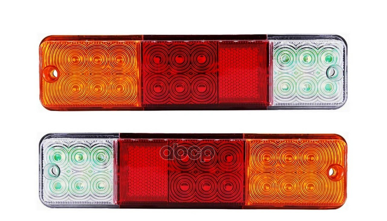 Фонарь габаритный/стоп-сигнал светодиодный 12-24V задний 18SMD белый+красный+желтый (2шт) вымпел арт. 5326 - высокое качество