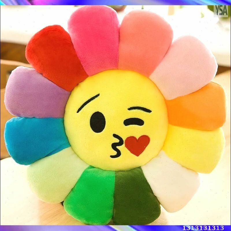 Невероятно мягкая куклаподушка в виде солнца 50 см, эксклюзивная модель с дизайном эмодзи