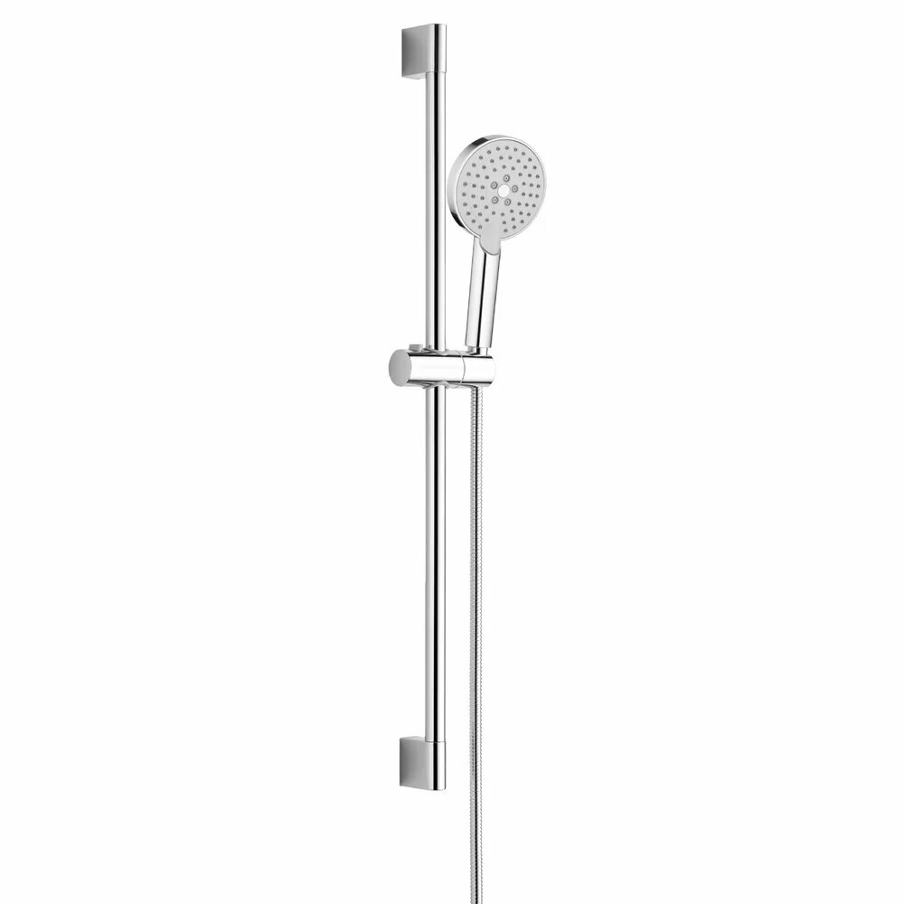 Душевой гарнитур Orange O-Shower OS802cr хром, глянцевый, из нержавеющей стали, 3 режима струи, лейка для душа со шлангом и штангой, с функцией экономии воды