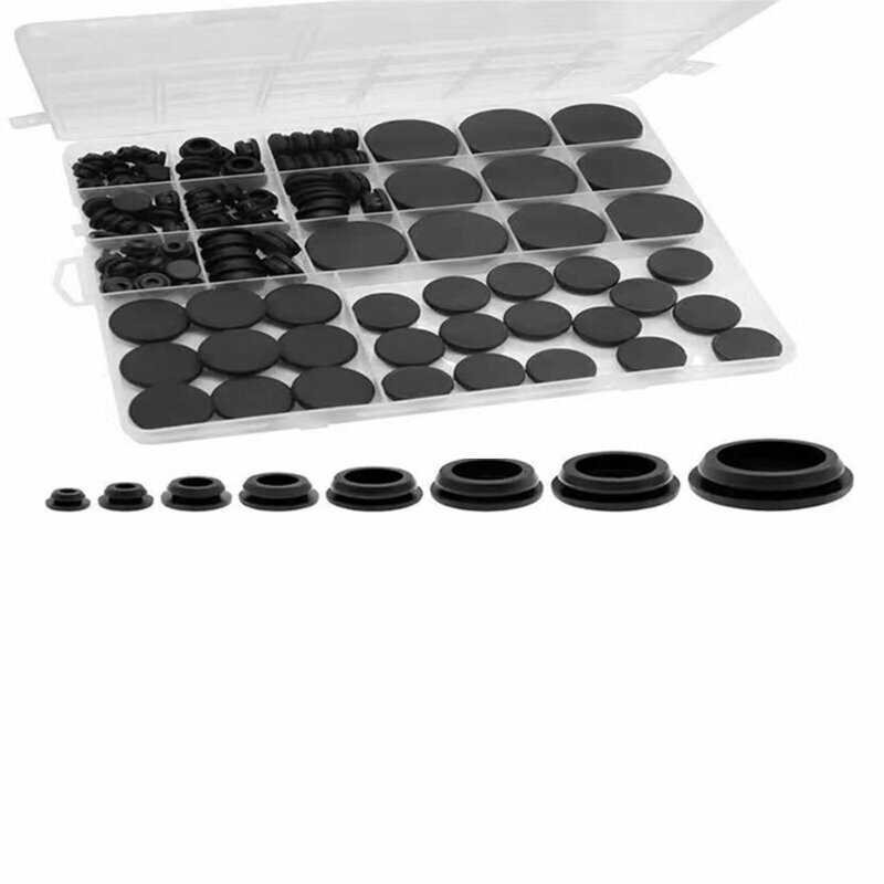 125 шт. Силиконовые Заглушки Для Отверстий Эластичные Резиновые Втулки, Термостойкие и Холодостойкие для Круглых Отверстий 1/5" 1/4" 3/8" 1/2" 5/8" 3/4" 1"
