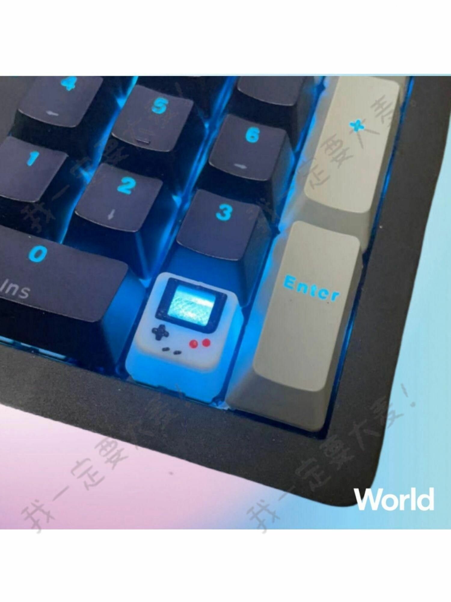 Кейкапы для механической клавиатуры: Кейкап Gameboy (1 шт.) + Светящийся тестер переключателей (1 шт.).-