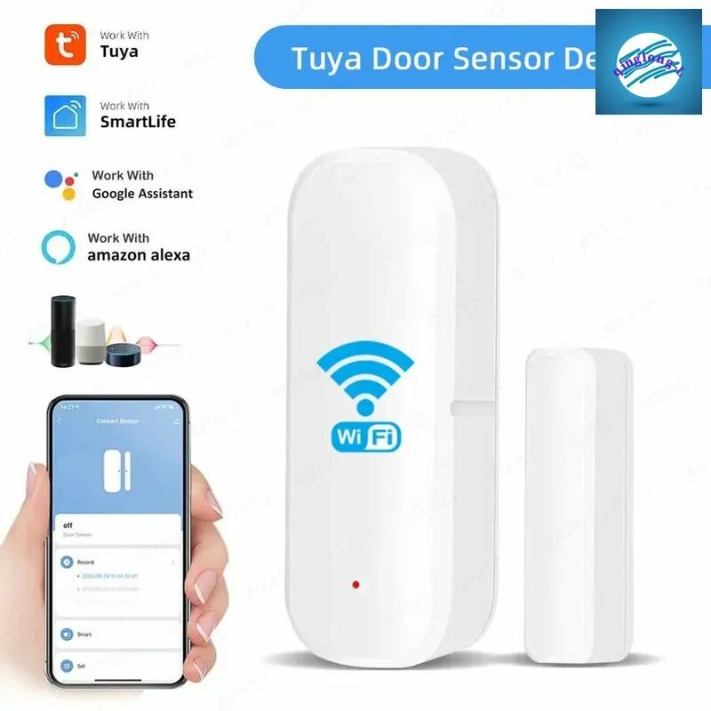 Датчик закрытия окон и дверей Wi-Fi Tuya, с дистанционным управлением через приложение Smart Home