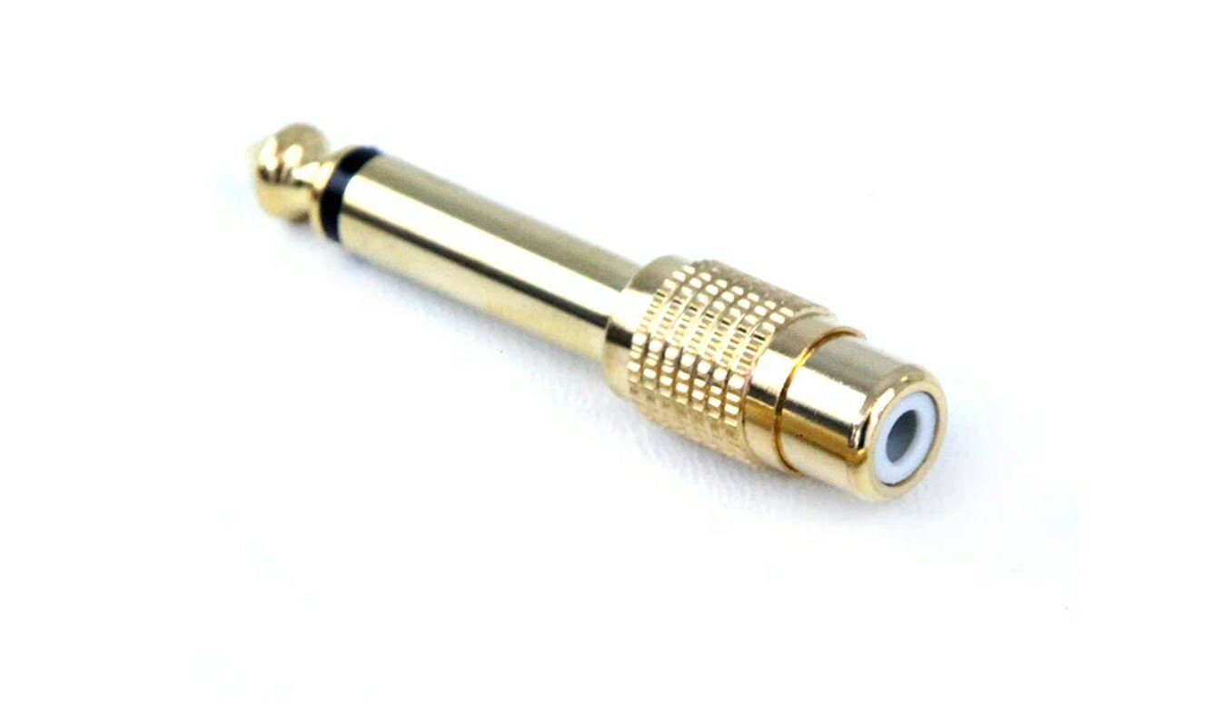 Переходник Invotone AD160/G аудио RCA (F) - jack 6.3 мм моно (M), золотистый