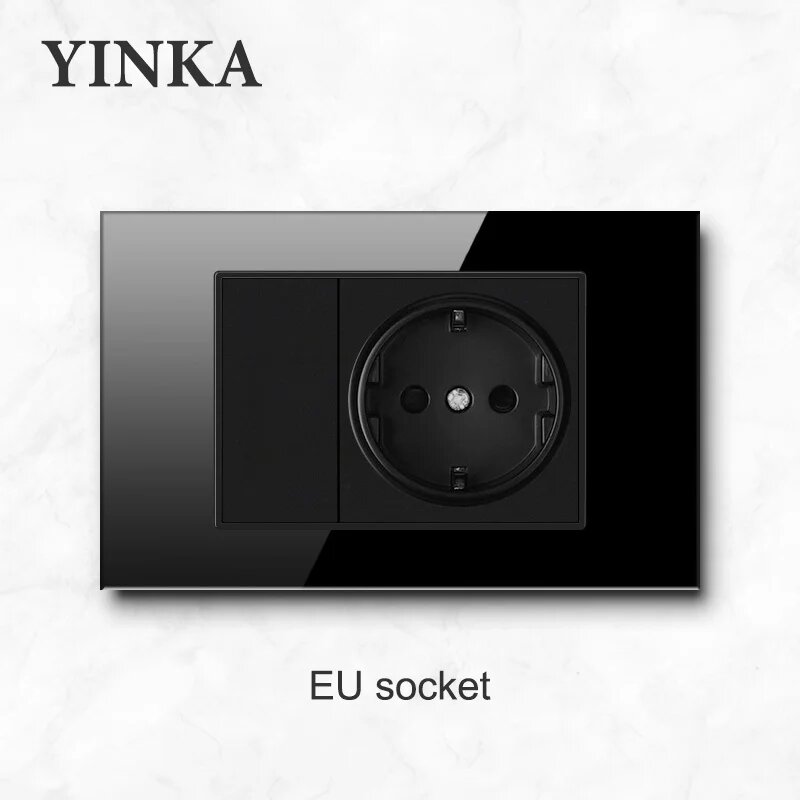 Настенный выключатель YINKA D88-118 черный